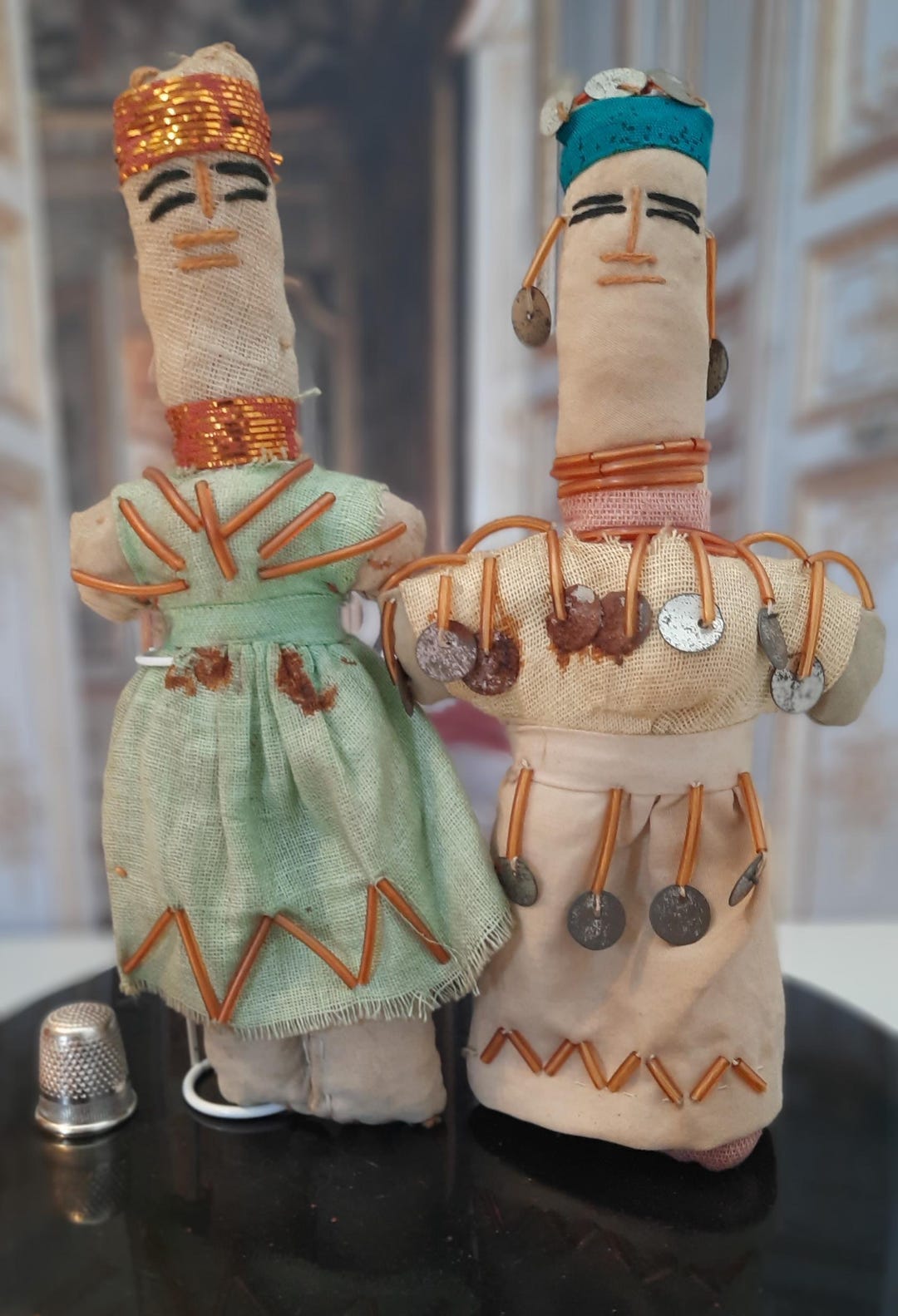 Pair of Vintage Collectible Dolls (1940-1960) - North African Origin ...