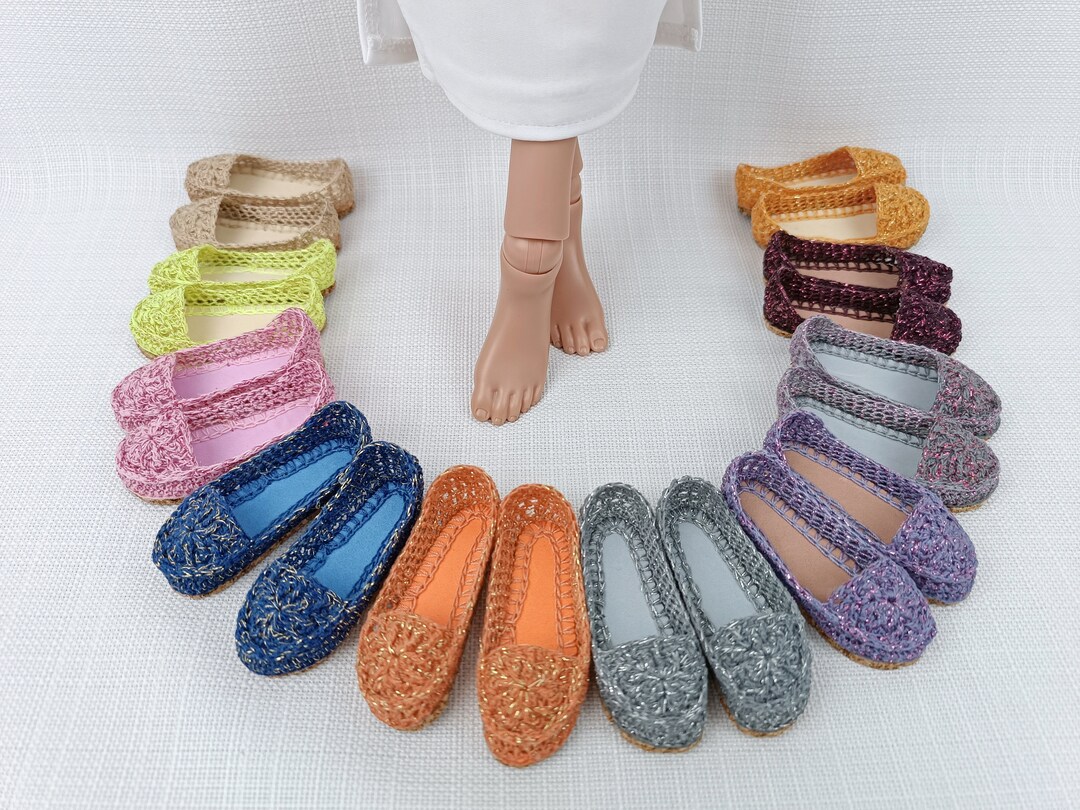 Colorful Knitted Moccasins With Lurex Doll Shoes for Smart Doll - Etsy