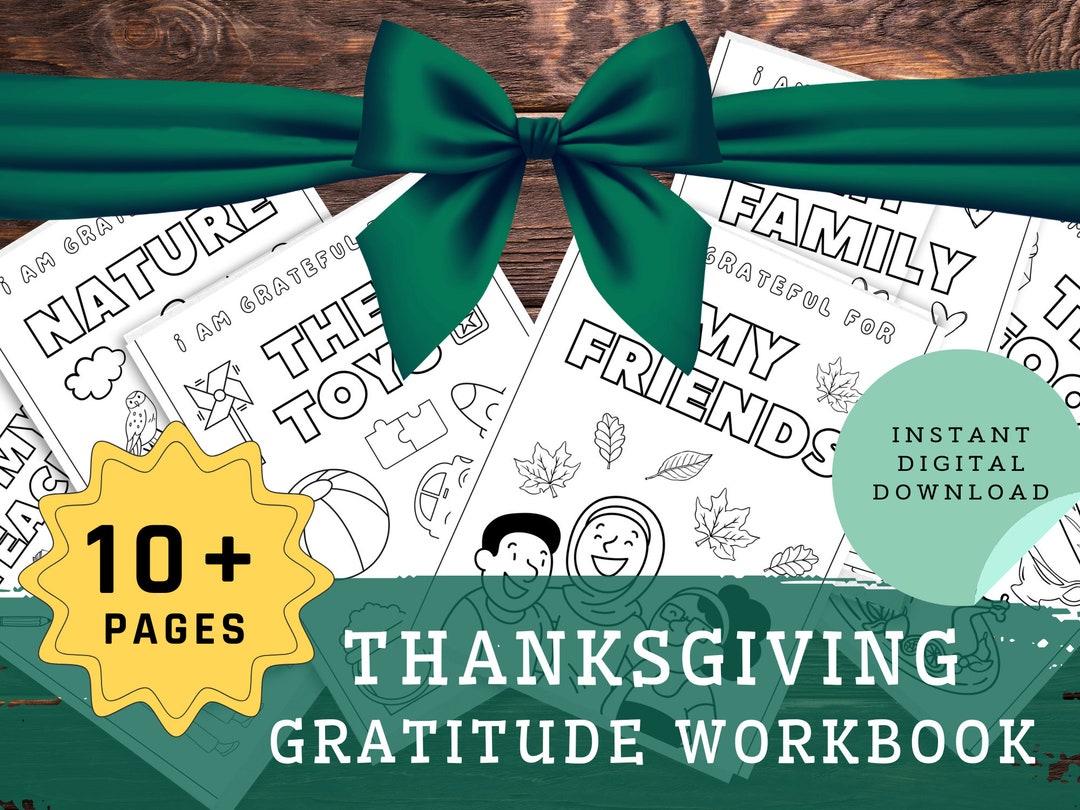 Thanksgiving Gratitude Workbook | Coloring Pages for Children | Instant ...