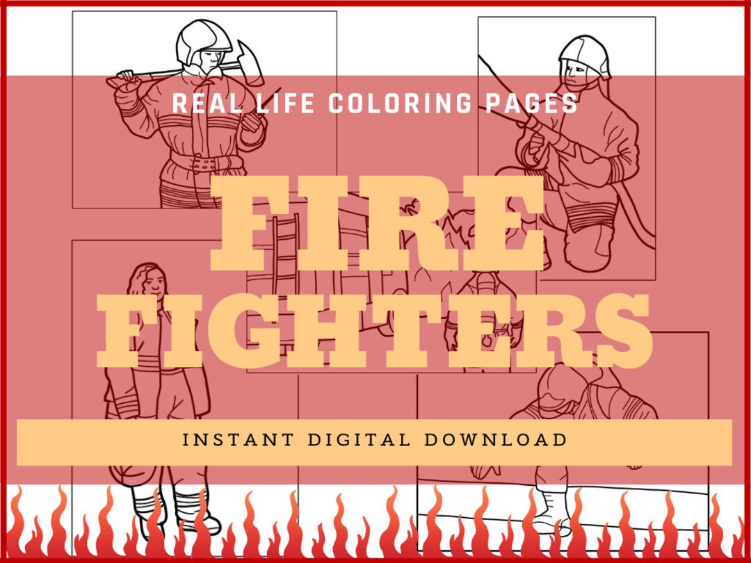 Real Firefighter Coloring Pages | Fireman and Firewoman Coloring Book ...