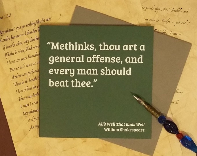 Rude Shakespeare Card Funny Quote Card, Friend Birthday Card, Humorous ...