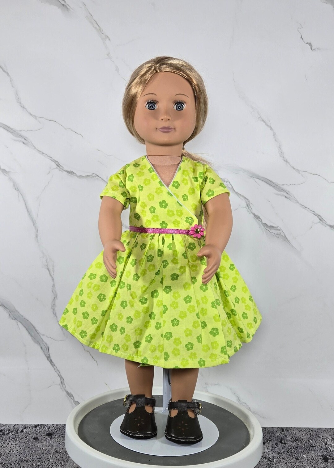 Green Floral Wrap Dress for 18 Inch Doll - Etsy
