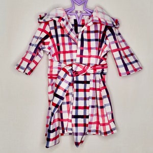 Pink, Purple & White Plaid Robe With Hood for 18 Inch Doll - Etsy