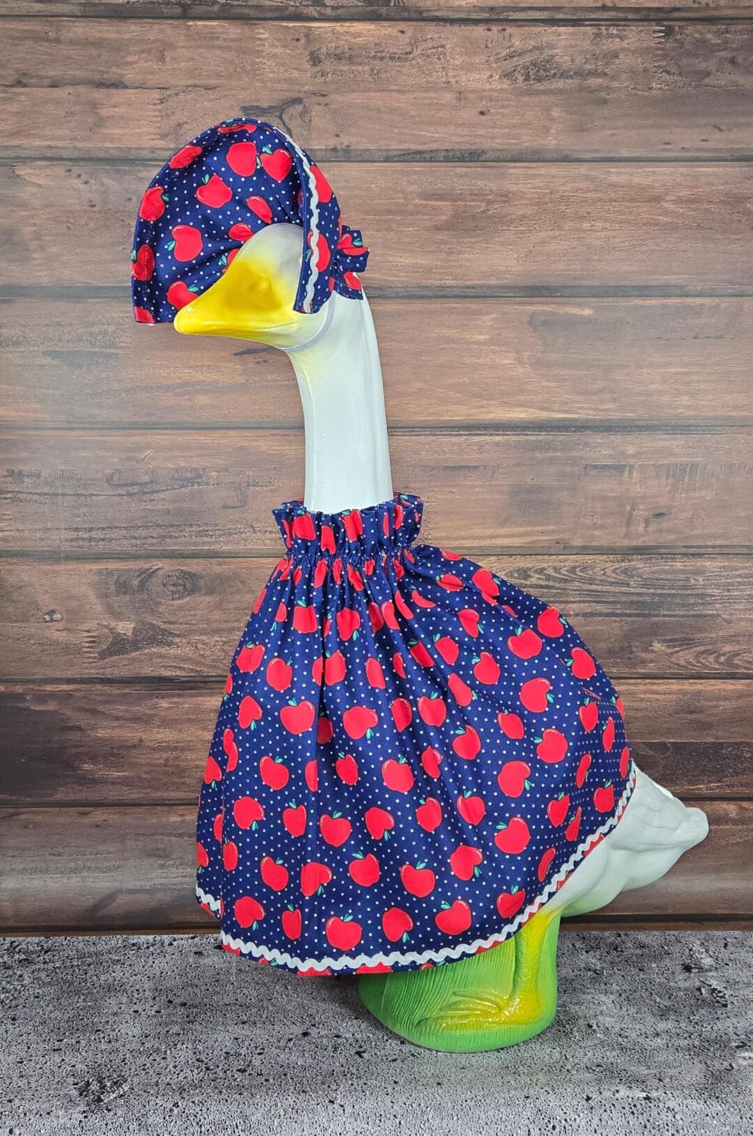 Red Apples & White Polka Dots on Navy Large Porch Goose Outfit - Etsy