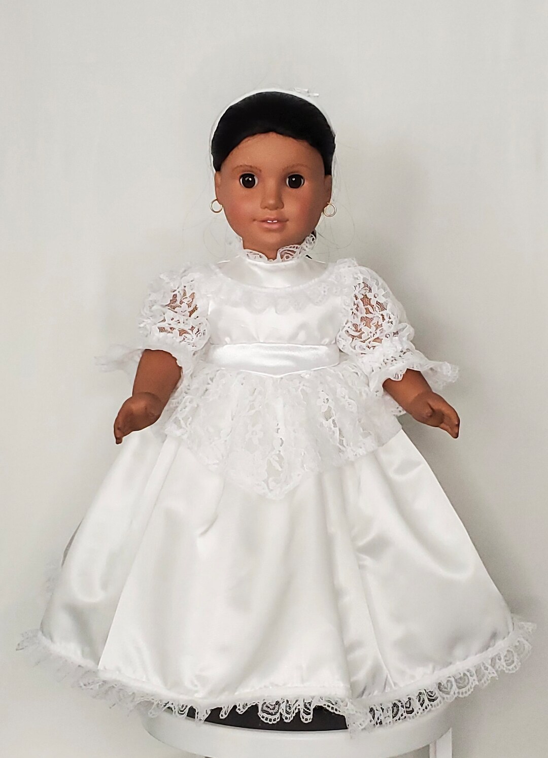 18 Inch Doll White Lace Victorian 1850s Gown - Etsy