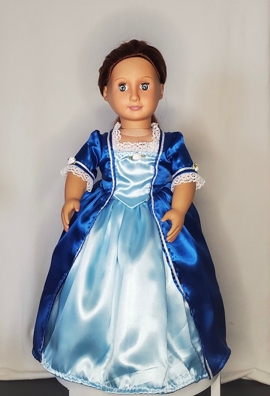 Blue, White & Silver Fancy Dress Colonial Rococo 1700s Outfit for 18 ...