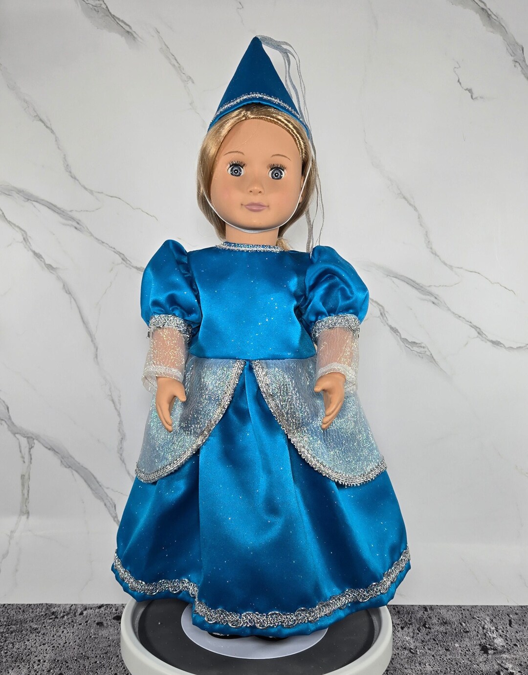 Blue Glitter Princess Dress With Cone Hat for 18 Inch Doll - Etsy