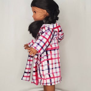 Pink, Purple & White Plaid Robe With Hood for 18 Inch Doll - Etsy