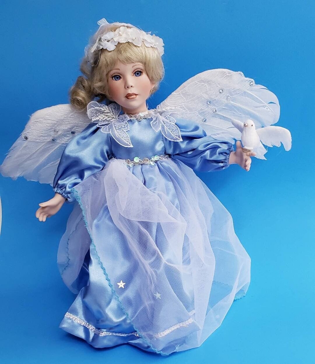 Fine Porcelain Angel Doll Angel Porcelain With Feather Wings Etsy