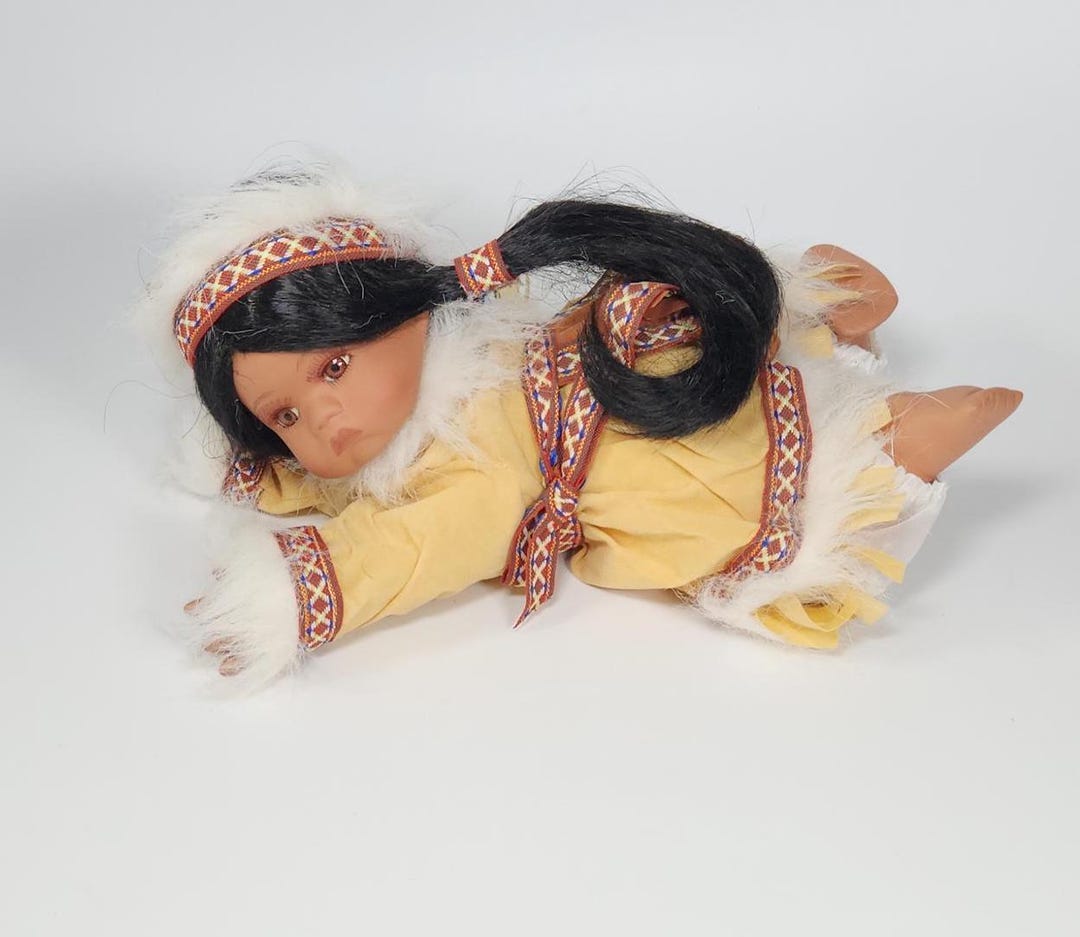 Native American Porcelain Baby Doll, American Native Indian Porcelain ...