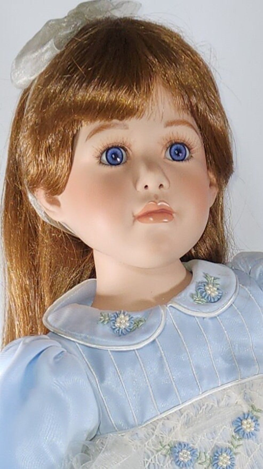 Adorable Genuine Porcelain Doll, Fine Bisque Doll Extra Large Porcelain ...