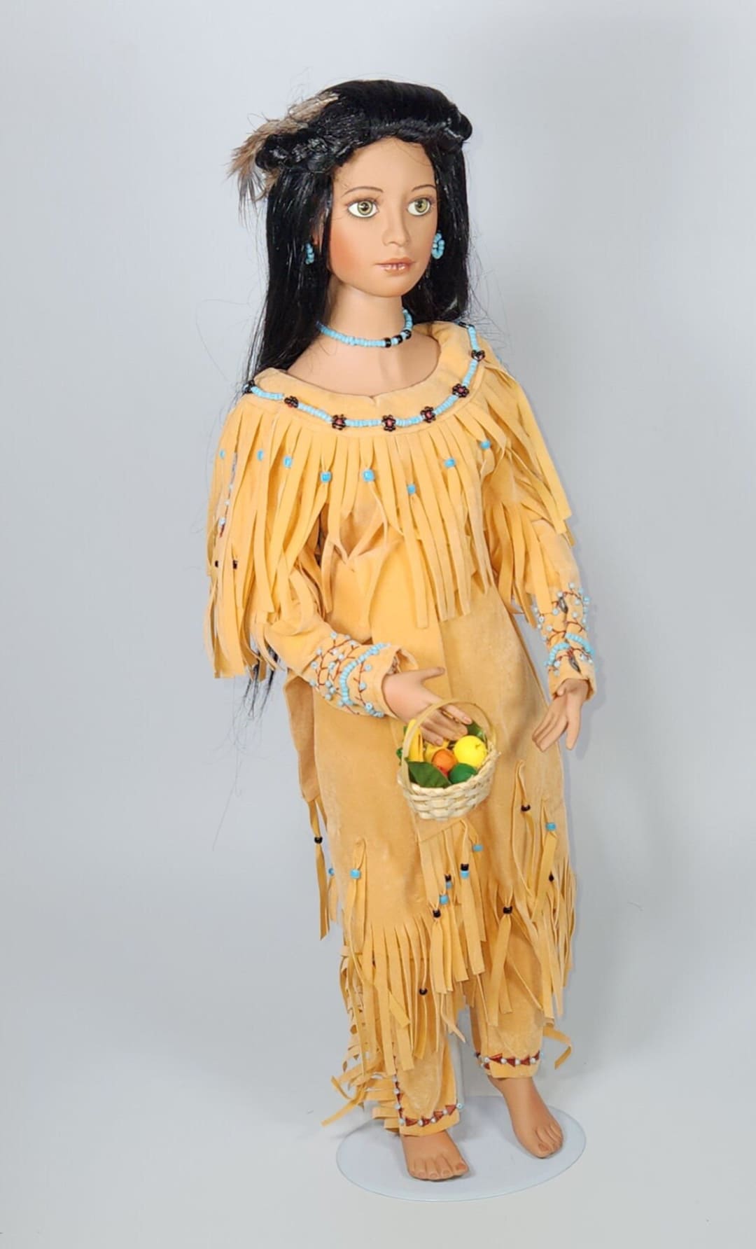 Indian Native American Porcelain Doll, Heirloom Doll, Collectible Doll ...