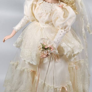Extra Large Porcelain Doll, Genuine Fine Porcelain Bride Doll, Heirloom ...