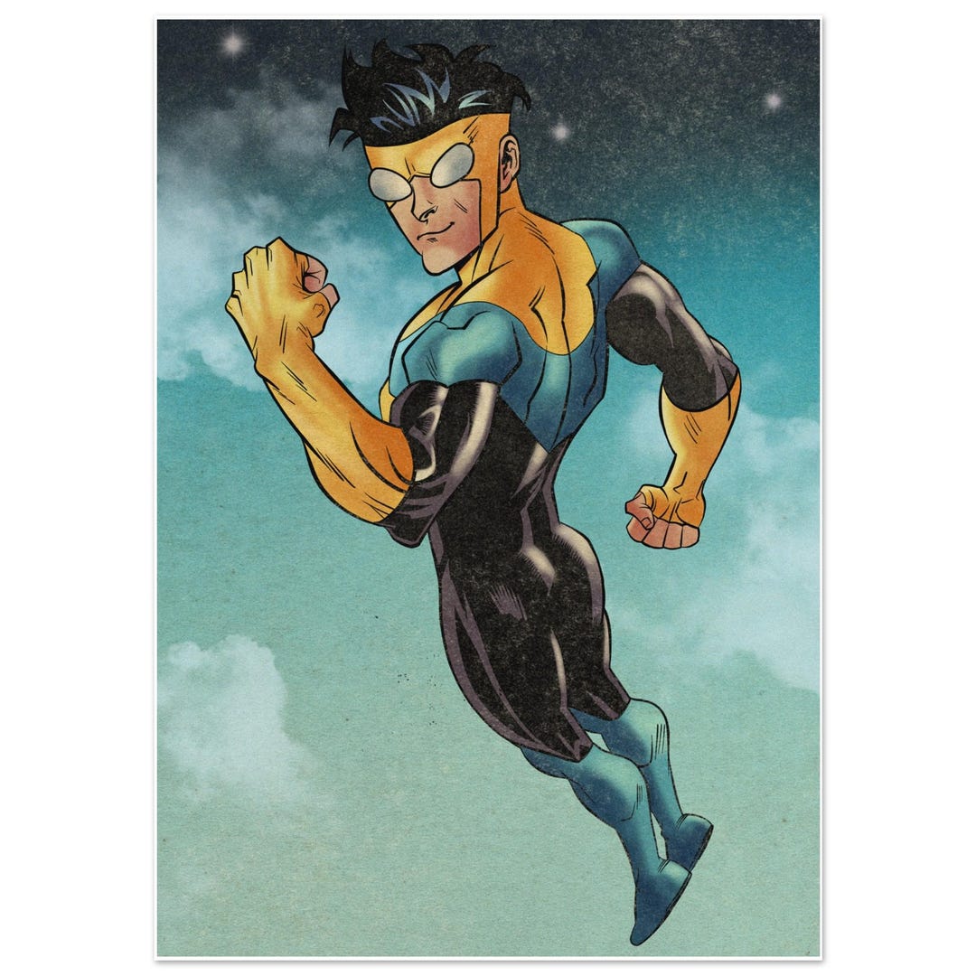 Invincible Fan Art Print | Hand-drawn Superhero Illustration | Comic ...