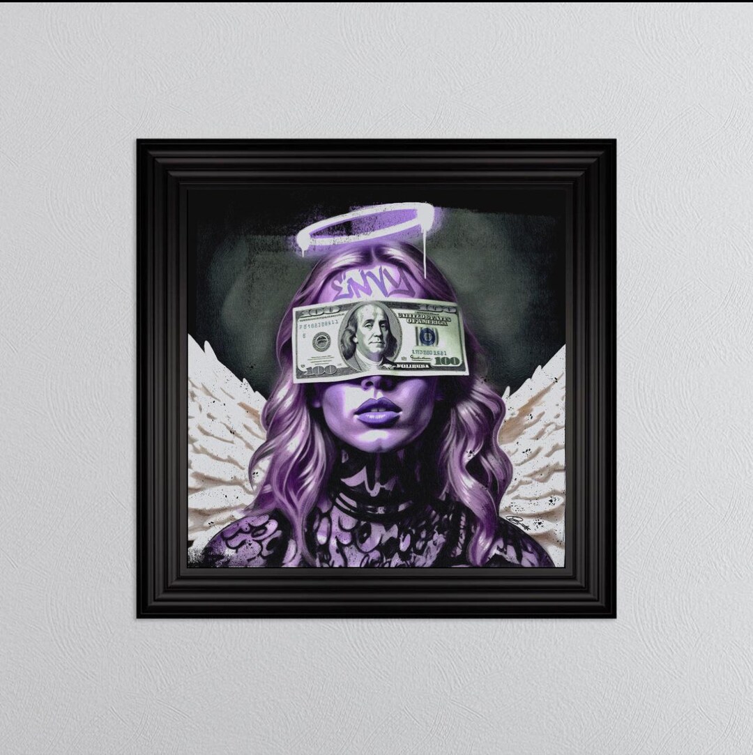 Cash Rules One Hundred Bill Money Envy Art Print Unframed - Street Art ...