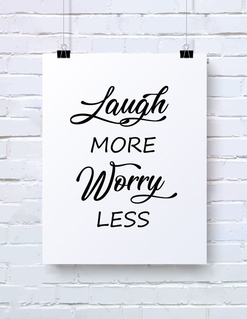 Laugh More Worry Less SVG Laugh svg SVG Datei für Cricut | Etsy