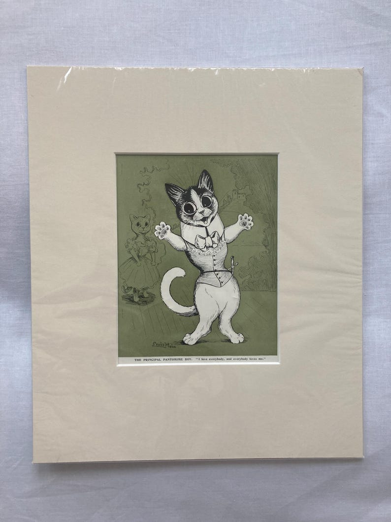 Antique Louis Wain Lithographic Print Circa 1900 principle Pantomime ...