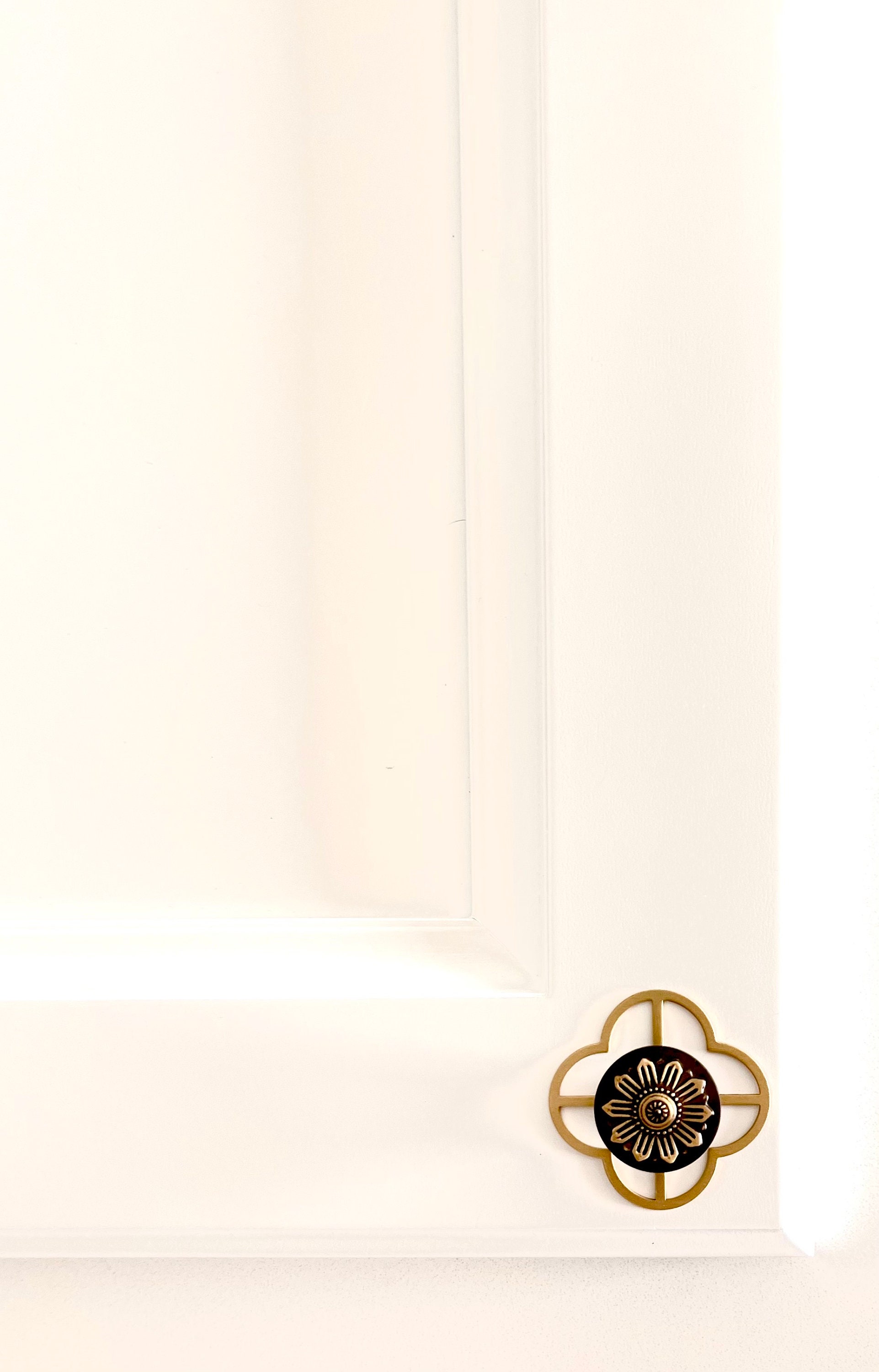 Brass Clover/star Base Plate Farmhouse Cabinet Hardware - Etsy