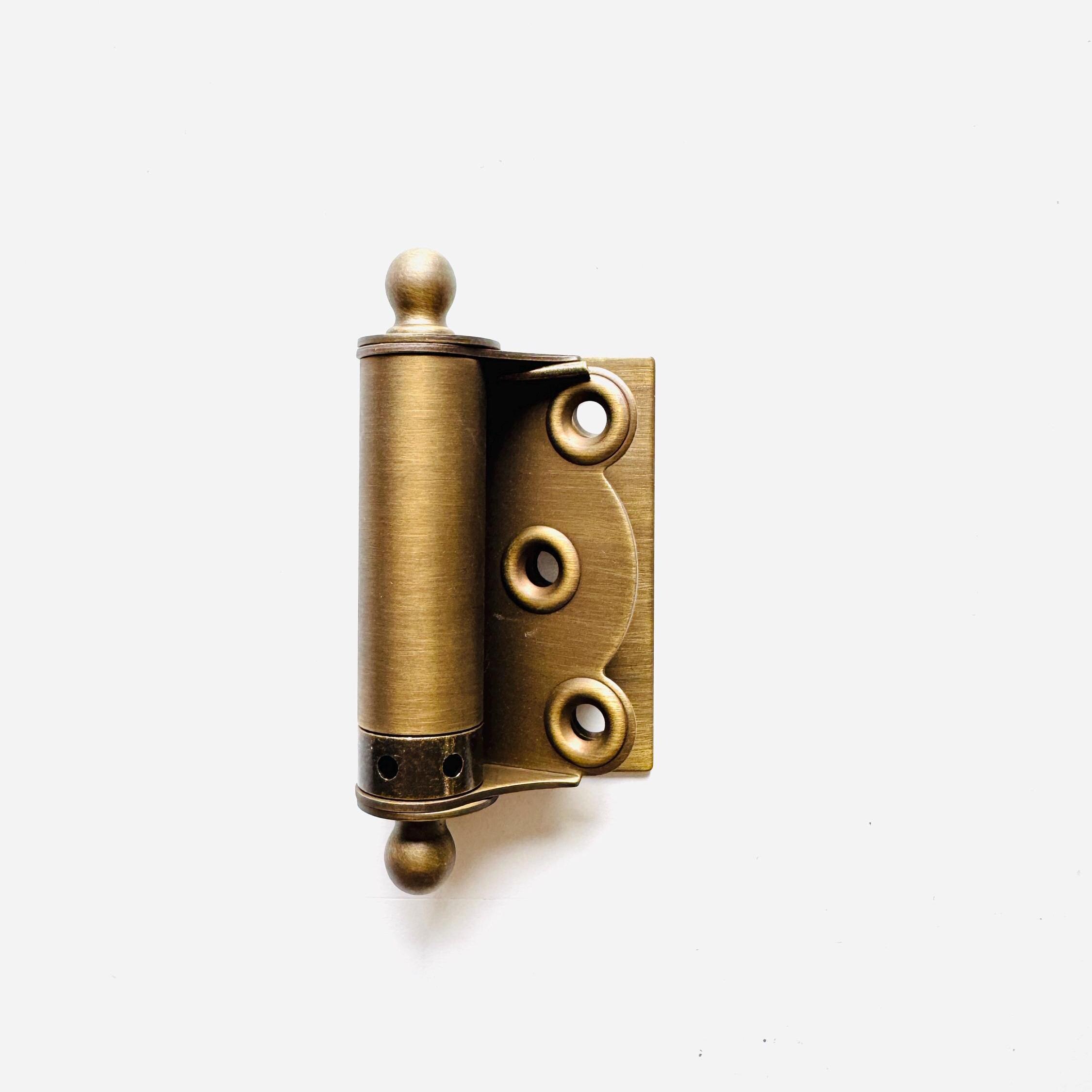 Antique Brass Finish Brass Half Surface Spring Door Hinge With Ball ...