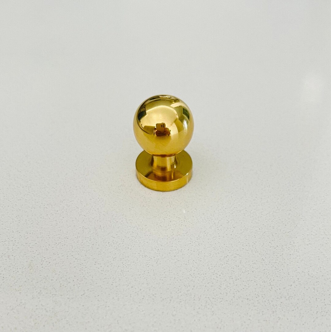 Contemporary Polished Brass Round Ball Knob, Modern Cabinet Hardware ...