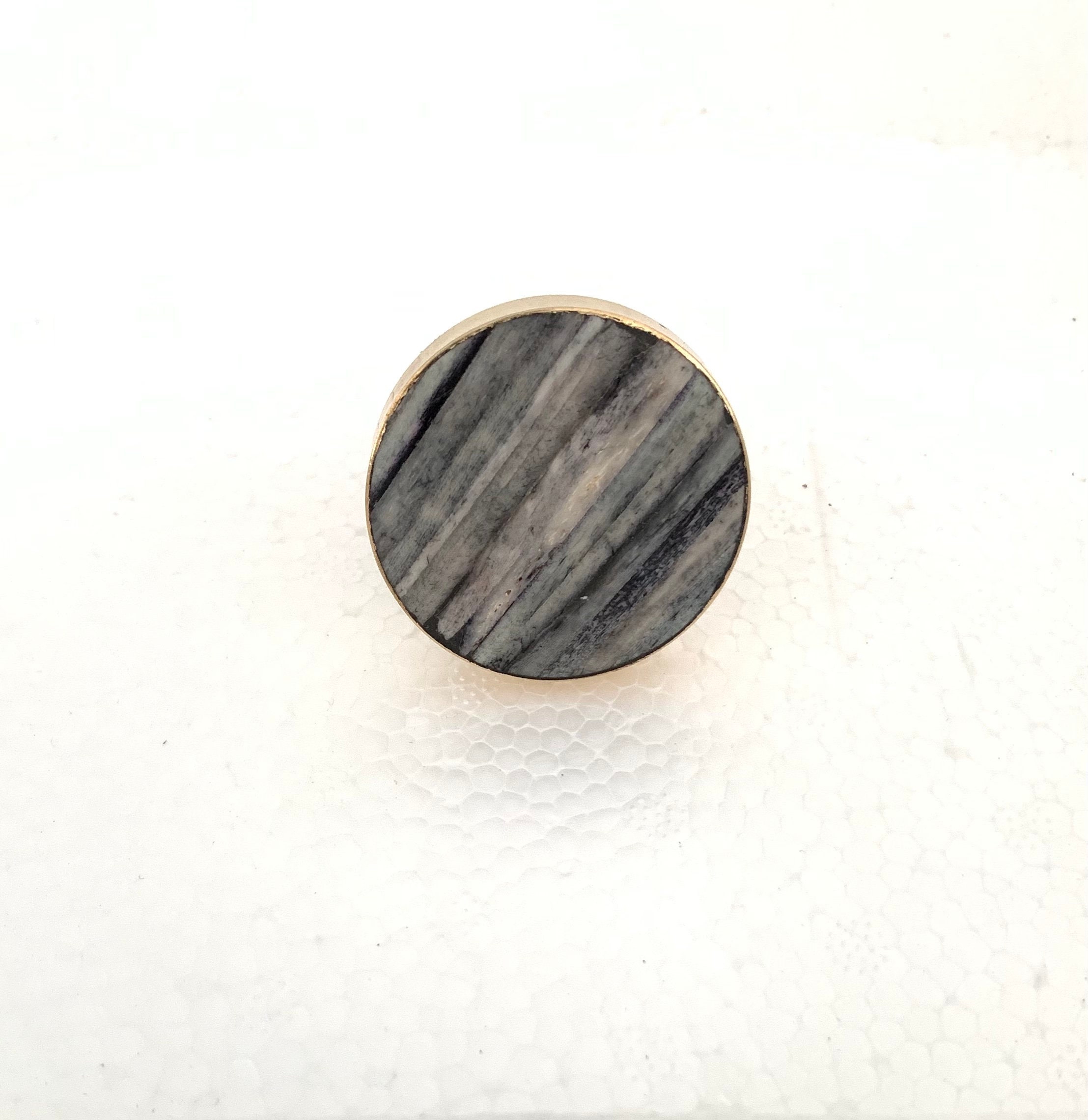 Brass and Bone Inlay Cabinet Knob Striped Farmhouse Drawer Pull - Etsy