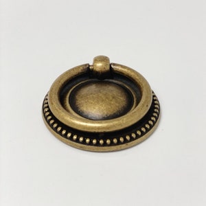 Antique Brass "dots" Ring Pull and Knob Farmhouse Cabinet Hardware - Etsy