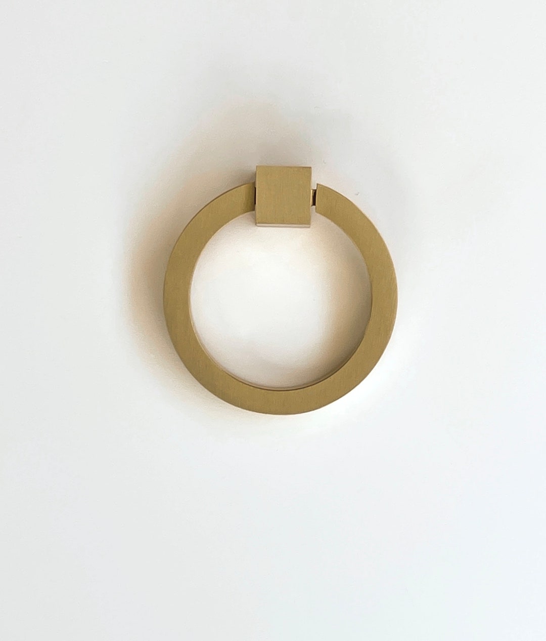 Brass Ring Pull Drawer Cabinet Knob, Modern Cabinet Hardware - Etsy