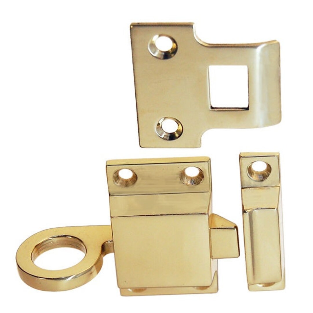 Polished Brass Self-closing Latch for Transom Windows With Box Strike ...