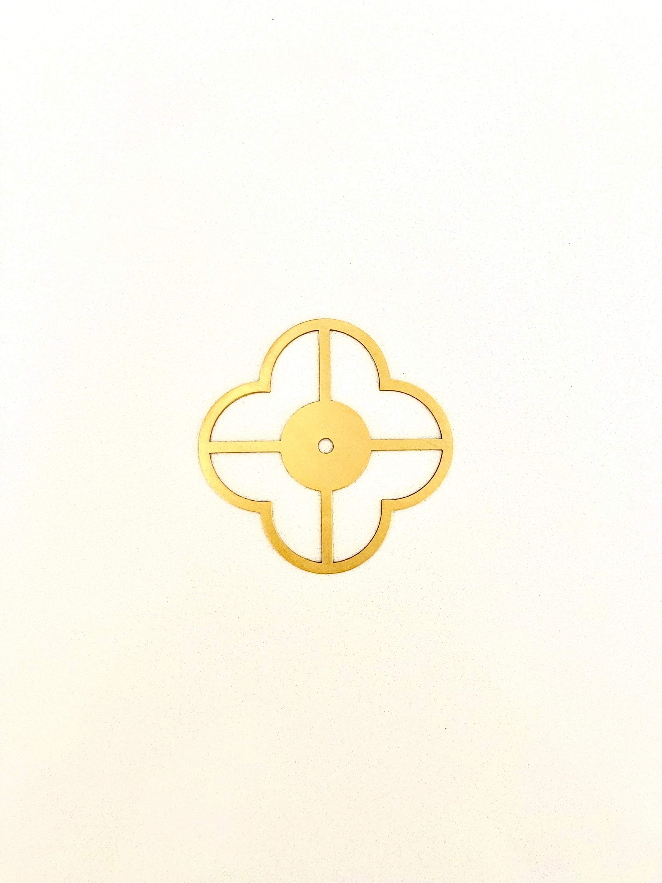 Brass Clover/star Base Plate Farmhouse Cabinet Hardware - Etsy