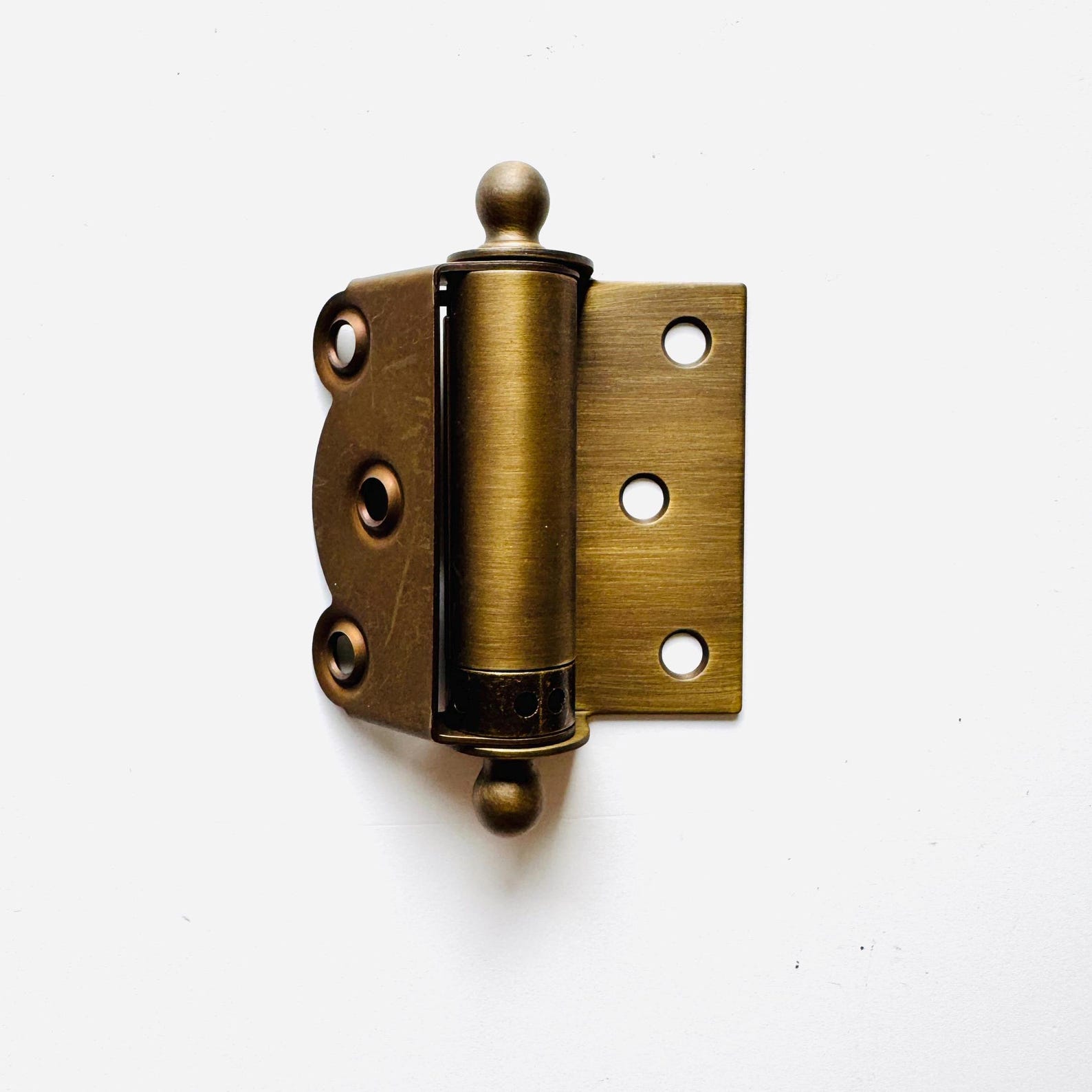 Antique Brass Finish Brass Half Surface Spring Door Hinge With Ball ...