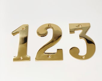 4” Brass House Numbers - Etsy