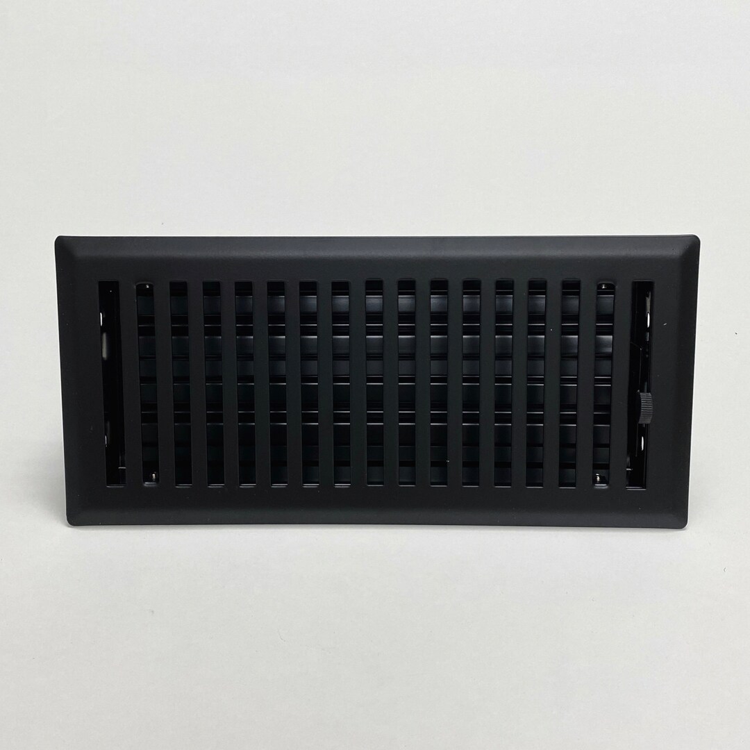 Decorative Black "lineal" Metal Register - Contemporary Brass Vent ...