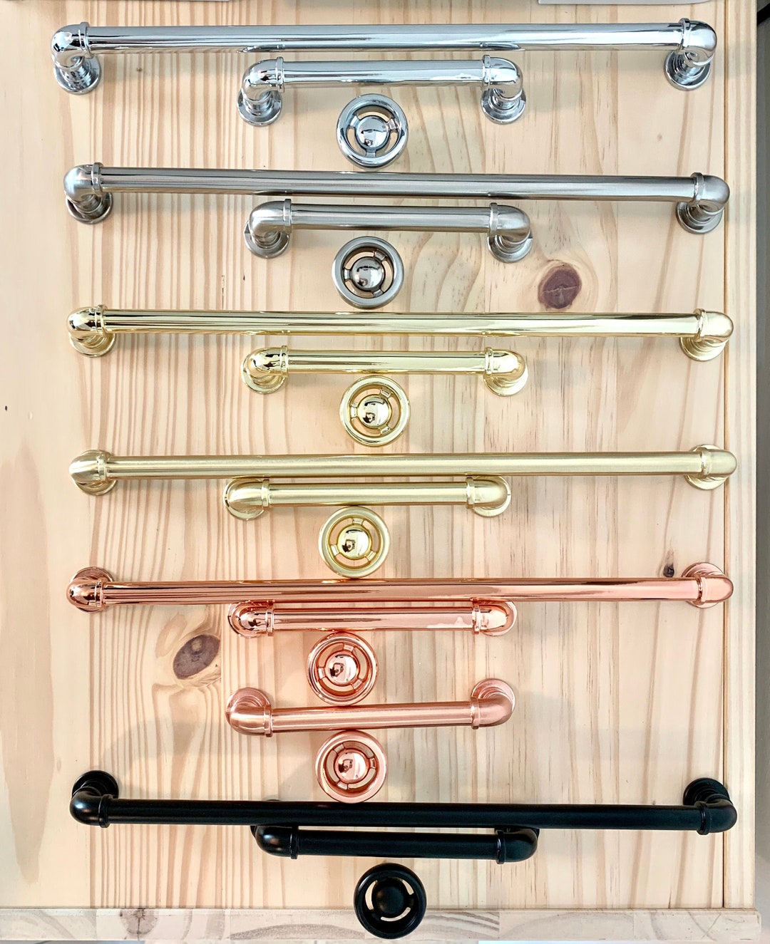 Aluminum eklektikos Pipe Drawer 12 Pulls, Modern Cabinet Hardware ...