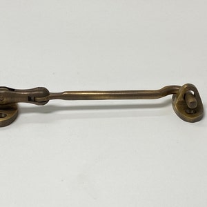 Solid Antique Brass 4" Hook and Eye Lock | Brass Door Accessories - Etsy