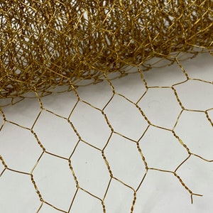 Gold Chicken Wire Netting Galvanized Hexagonal Mesh, DIY Craft Decor ...