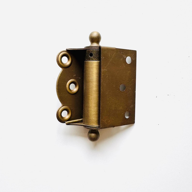 Antique Brass Finish Brass Half Surface Spring Door Hinge With Ball ...