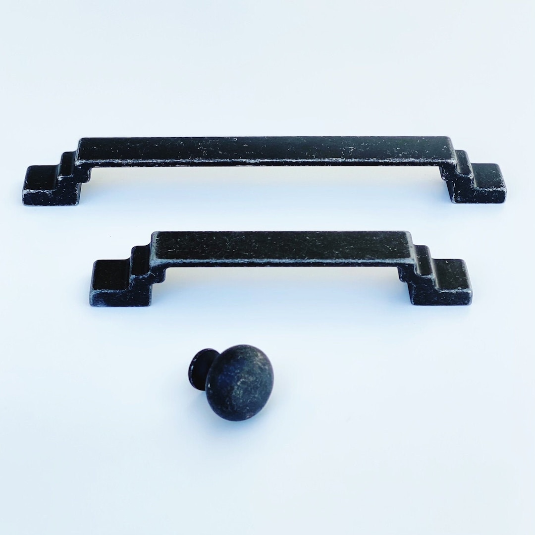 Distressed Iron Cabinet Handles Modern Farmhouse Drawer Pulls - Etsy