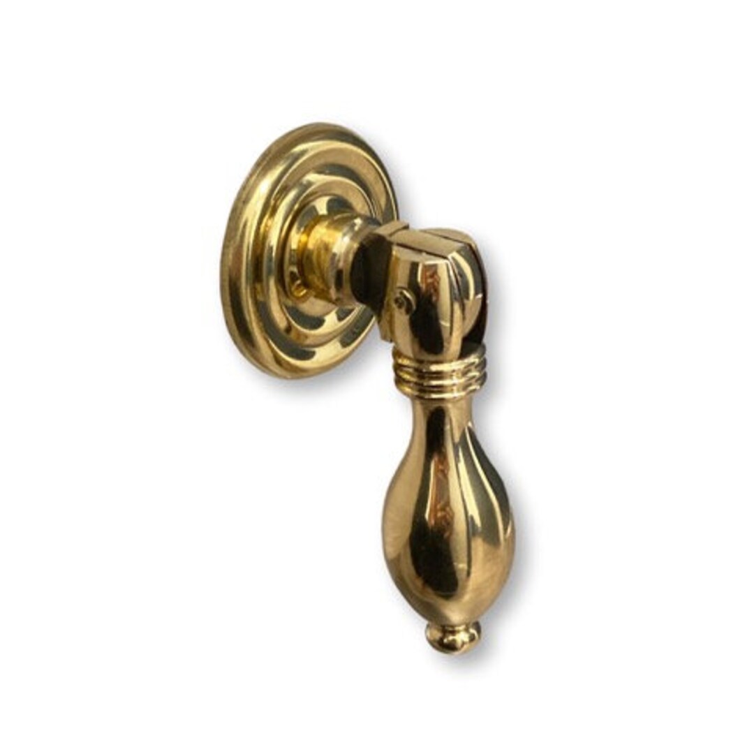 Solid Polished Brass Drop Pull Cabinet Hardware, Drawer Furniture - Etsy