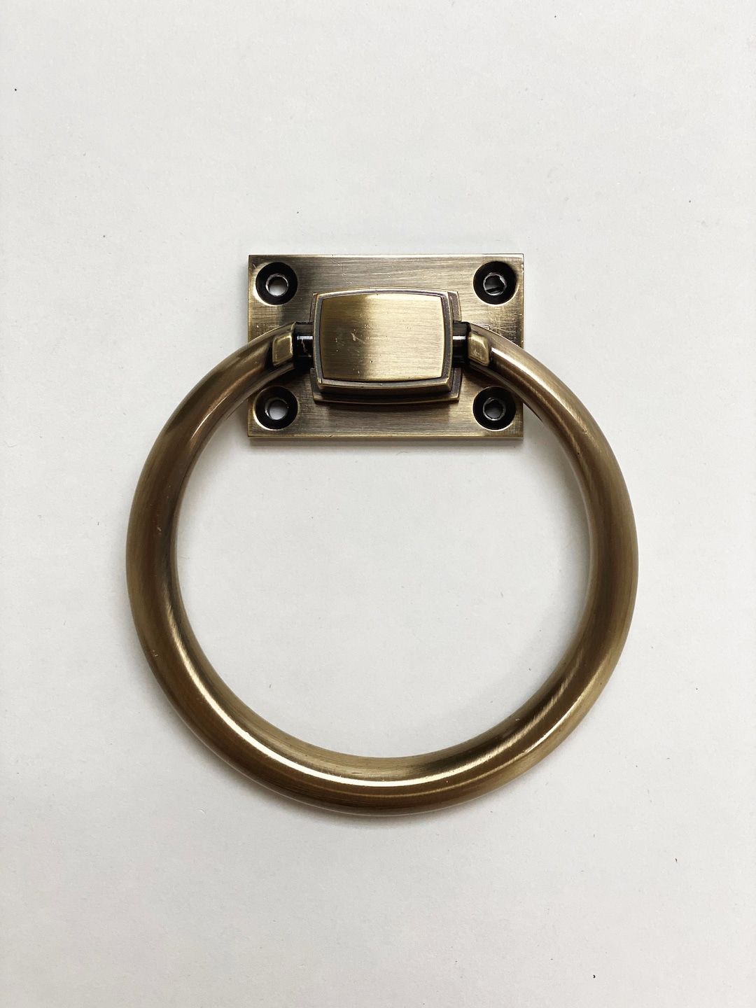 Antique Brass Ring Pull "xl" Cabinet Hardware, Drawer Furniture Handles ...
