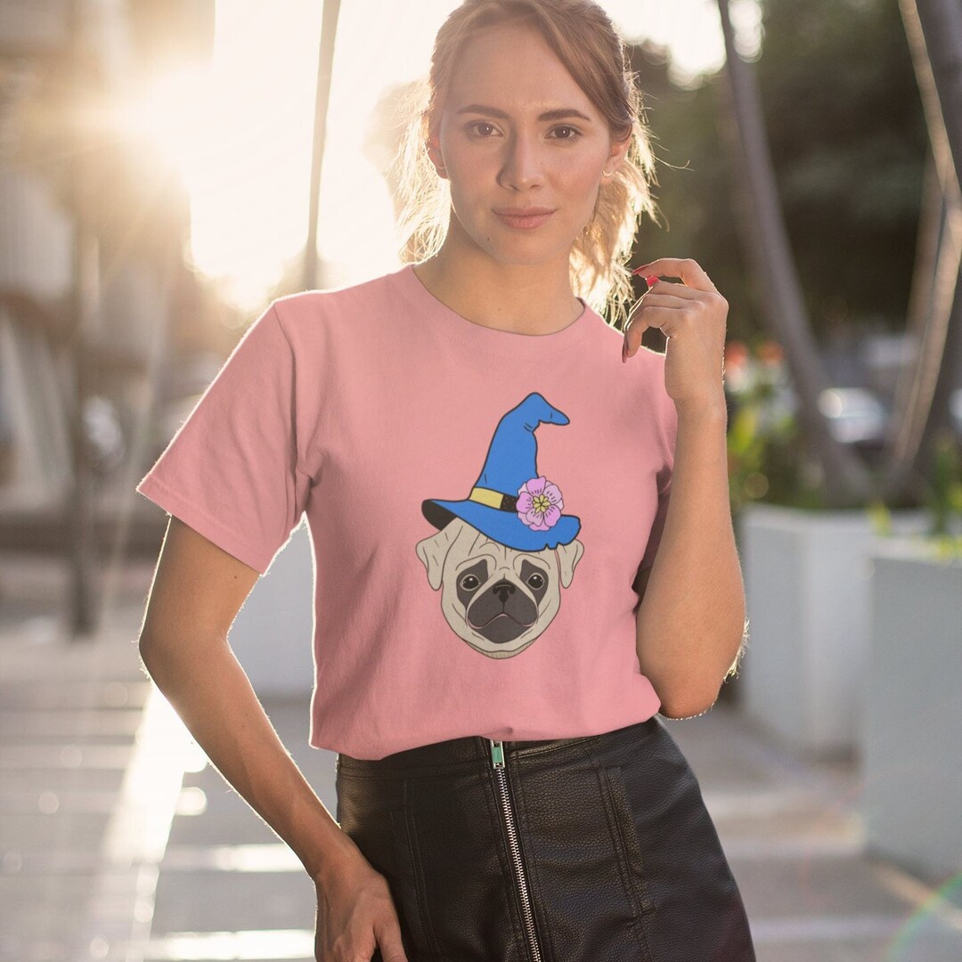Pug Witch Tee, Witchy Clothes, Pug, Pug Mom, Witchy Shirt, Goblincore ...