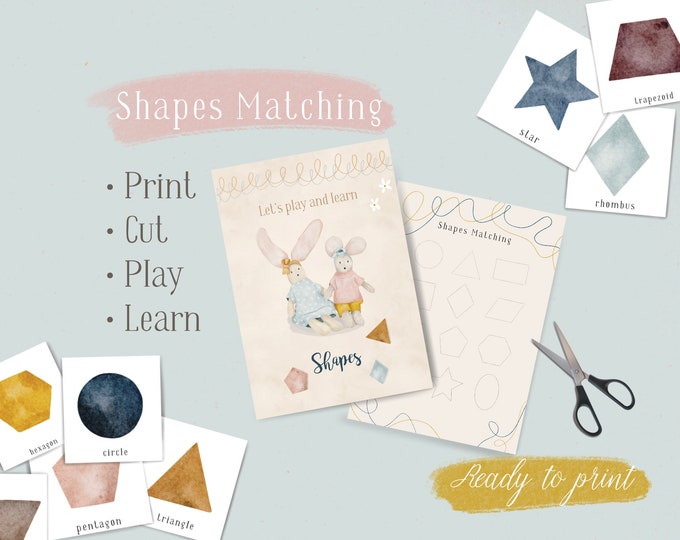 Learning Shapes, Shape Matching Game, Educational Preschool Printable ...