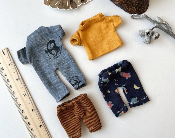 6" Tall Mice and Bunny Extra Clothes Removable Clothes for Small Toy ...