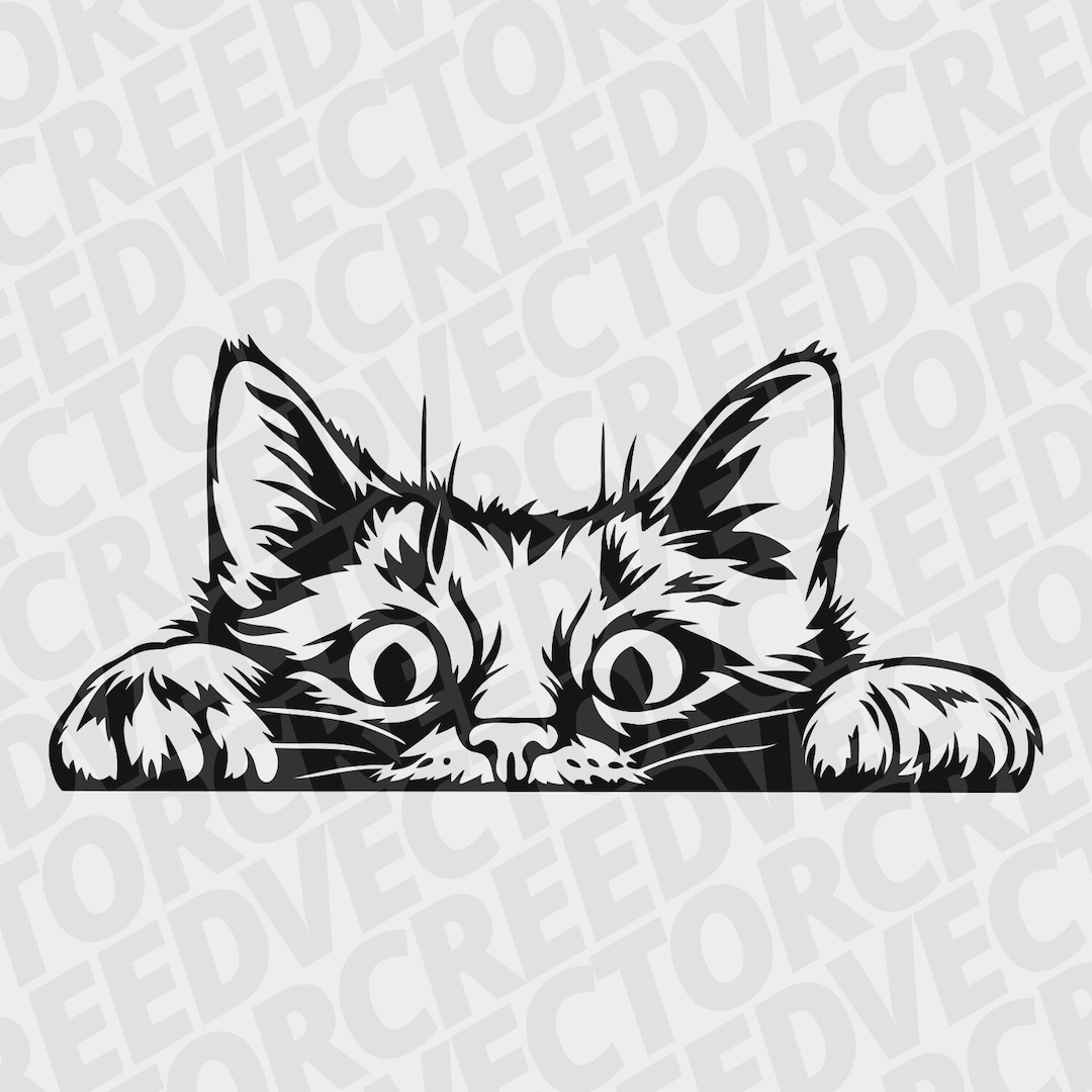 Cute Cat, Peeking Cat, Funny Kitty, Cat Svg, Pet Svg, Animal Funny Face ...