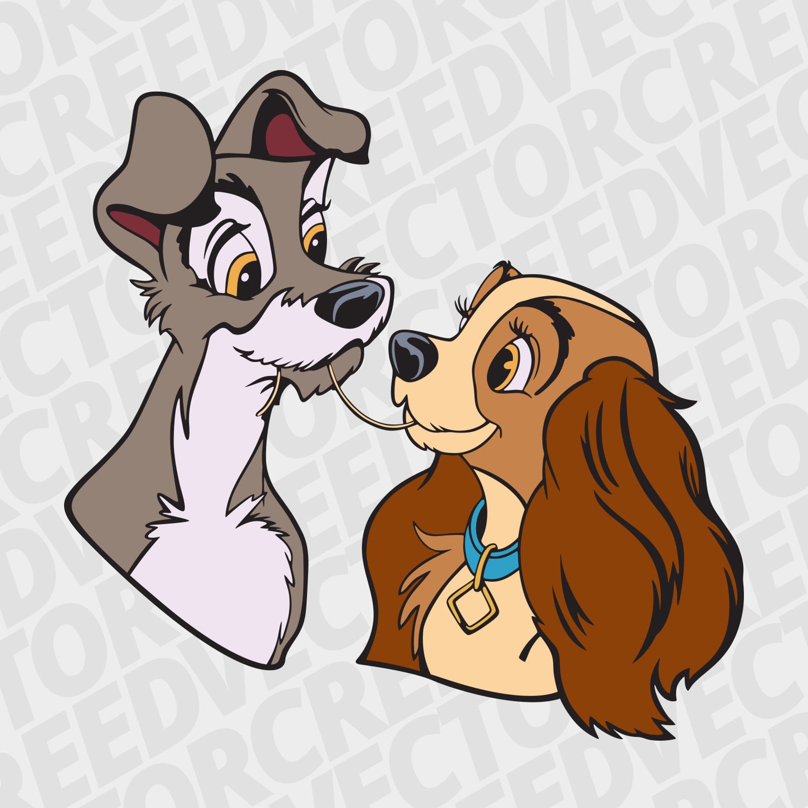 Lady and the Tramp Svg Cricut SVG Cartoons Cutting File - Etsy