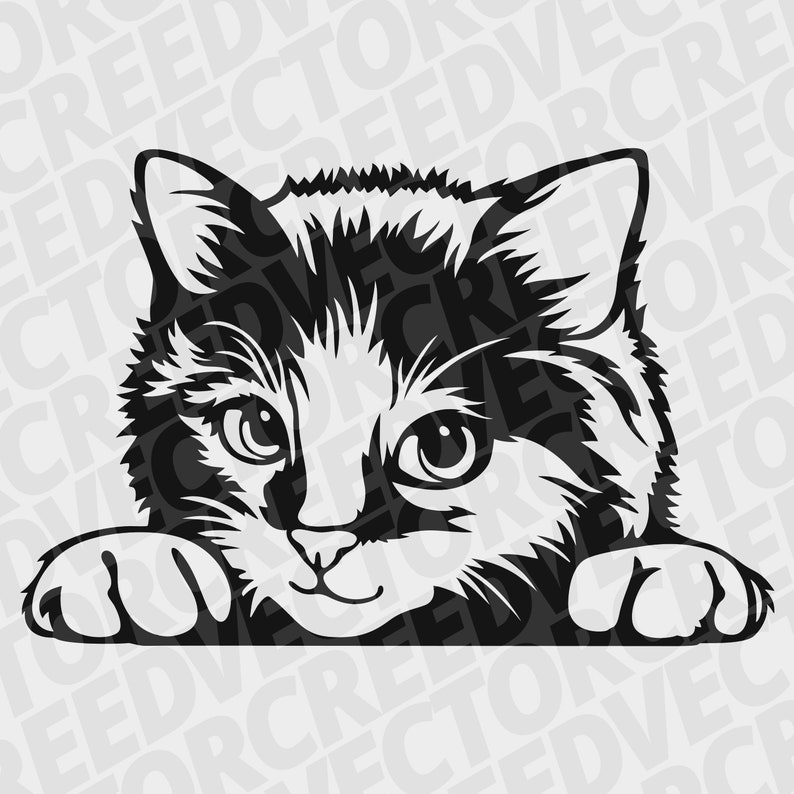 Cute Cat Peeking Cat Funny Kitty Cat Svg Pet Svg Animal | Etsy