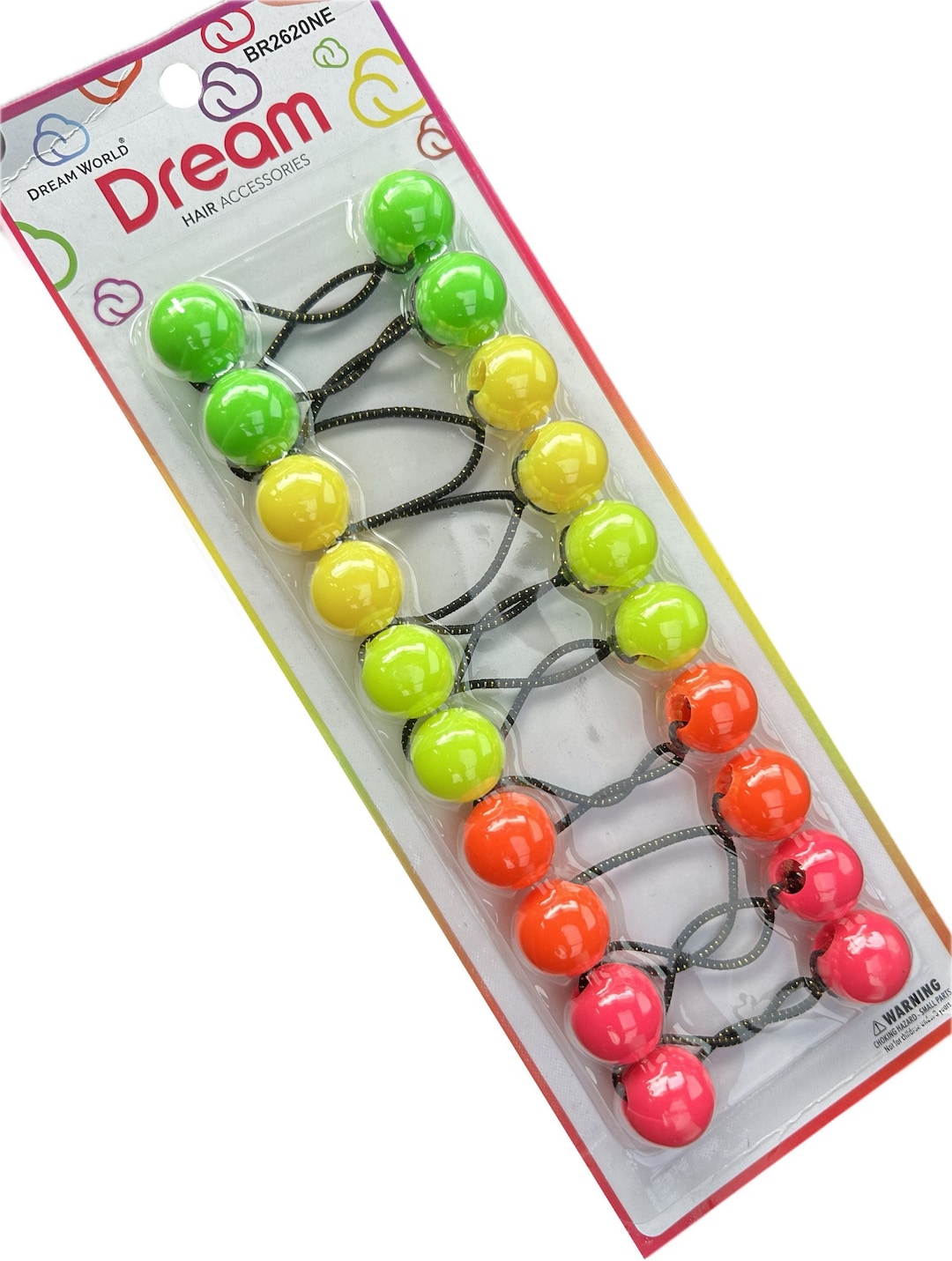Neon 20mm Hair Knockers,10 Pc, Hair Balls, Hair Ties, Ballies, Knockers ...