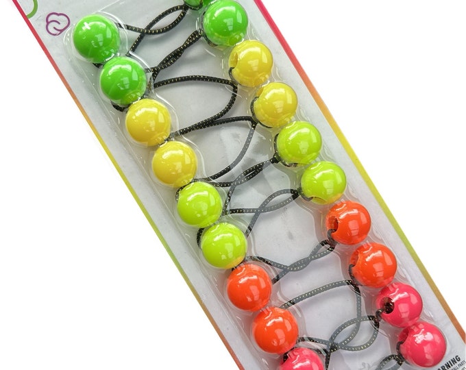 Neon 20mm Hair Knockers,10 Pc, Hair Balls, Hair Ties, Ballies, Knockers ...