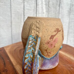 Cherry Blossoms/leaf Textured Handle/ Pottery Mug 15 Oz. - Etsy