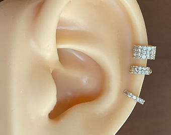Micro Mini Pave CZ Diamond Huggie 925 Ster Silver Earrings for Earlobe ...
