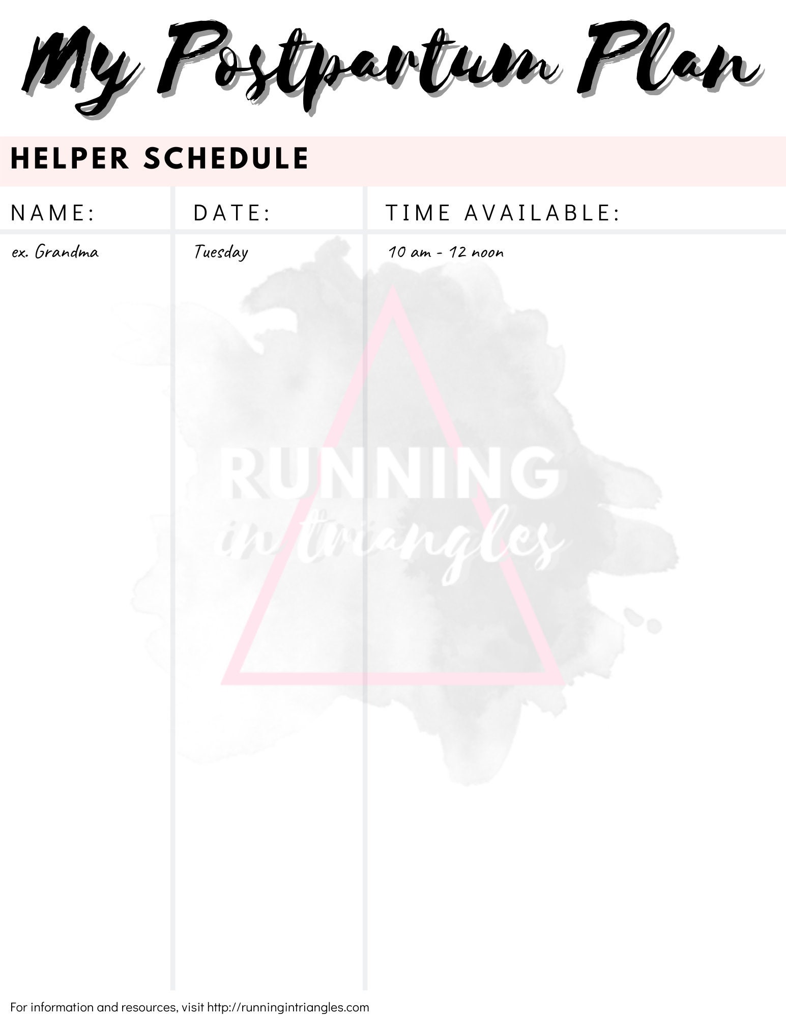 The Postpartum Plan Workbook PDF Workbook for the Postpartum - Etsy Canada